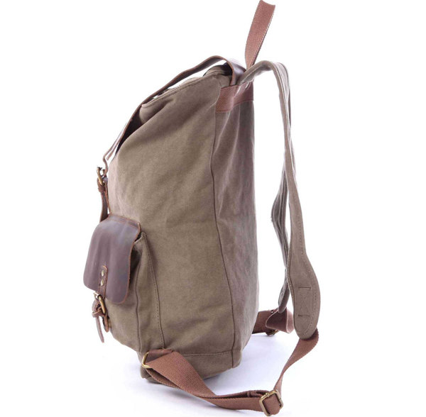Handmade Leather Canvas Backpacks Army Green Canvas Backpacks Student ...
