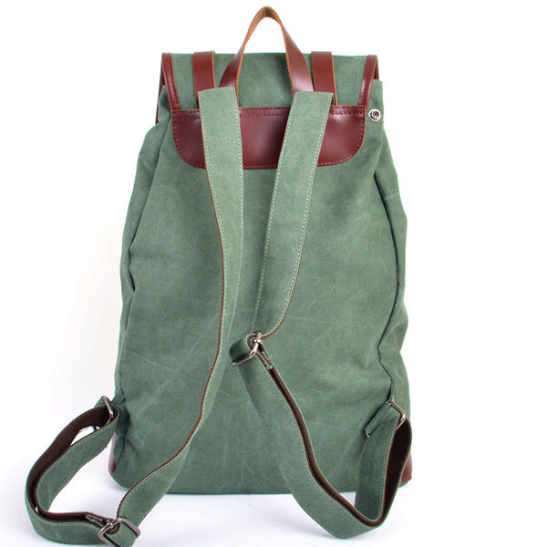 Coral-green Canvas Backpack Canvas Backpacks Canvas Bags Canvas Double ...