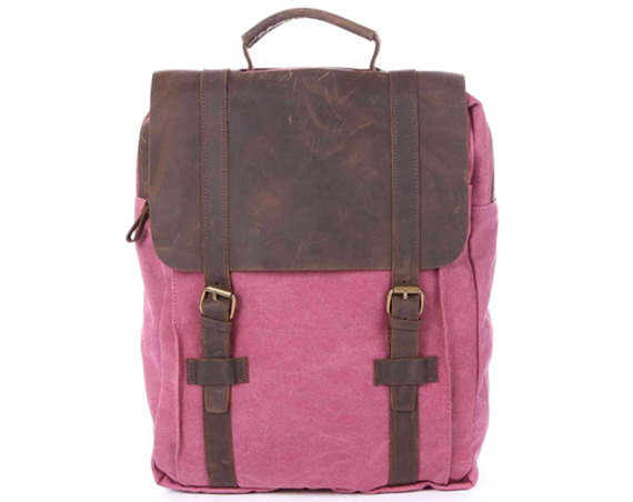 Rose/ Blue Canvas Backpack School Canvas Backpacks Student Canvas ...