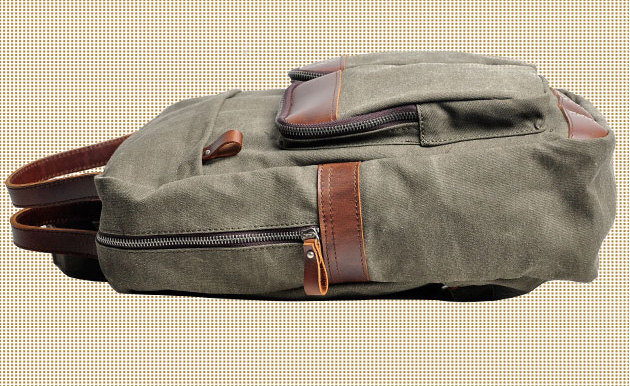 Army Green Canvas Bag Canvas Backpacks Leisure Leather/canvas Backpack ...