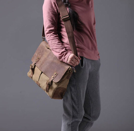 Handmade Leather Canvas Backpacks Canvas Backpacks Student Canvas ...