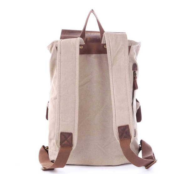 Handmade Leather Canvas Backpacks White Canvas Backpacks Student Canvas ...